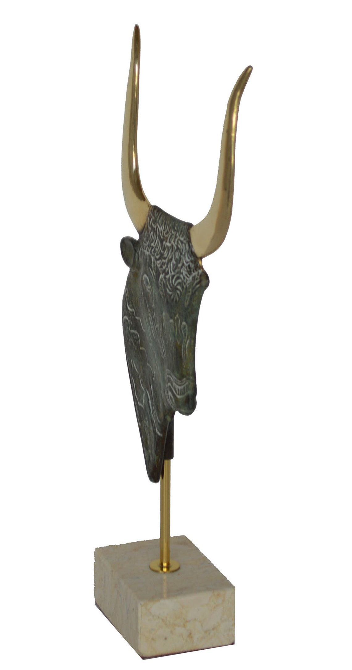 Minoan Bullhead Statue Reproduction Sculpture on Marble - Etsy