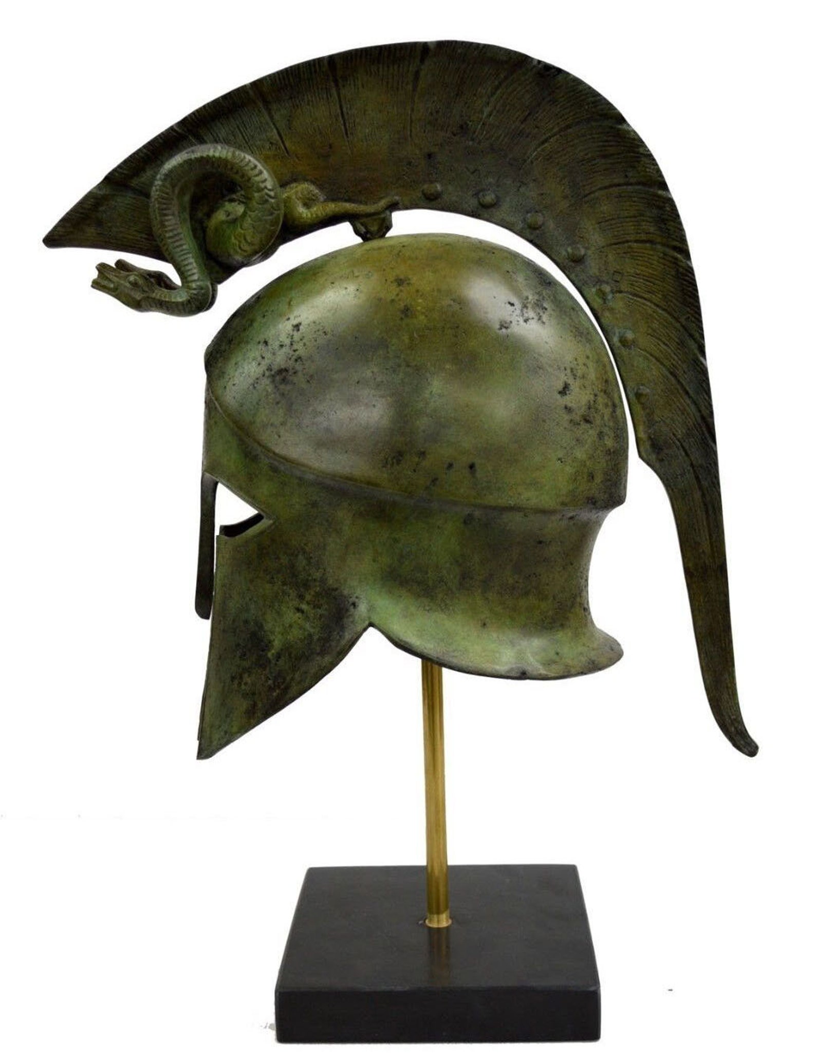 Greek Spartan Corinthian Helmet With Snakes Antique Style - Etsy