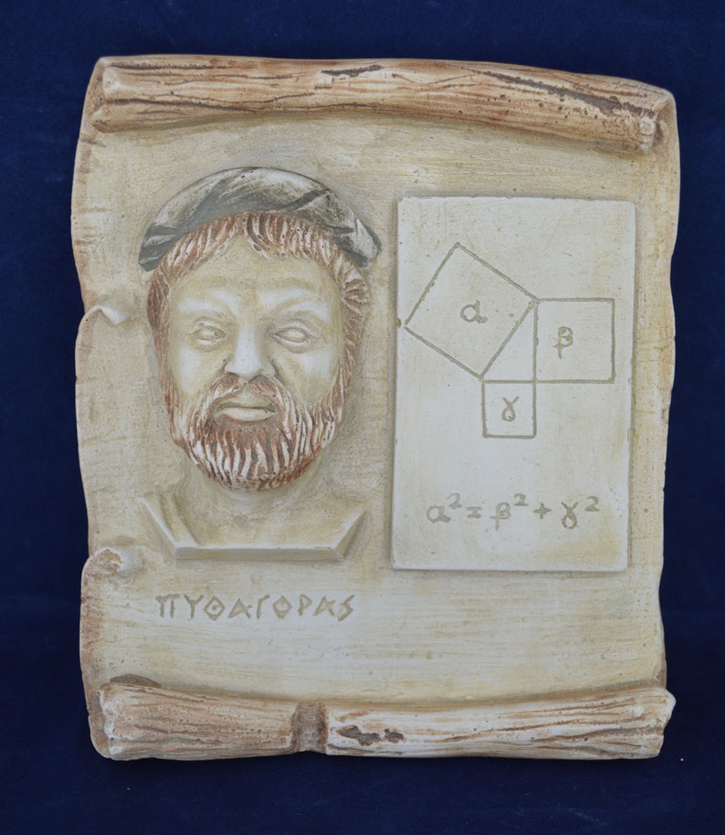 Pythagoras sculpture plaque artifact | Etsy