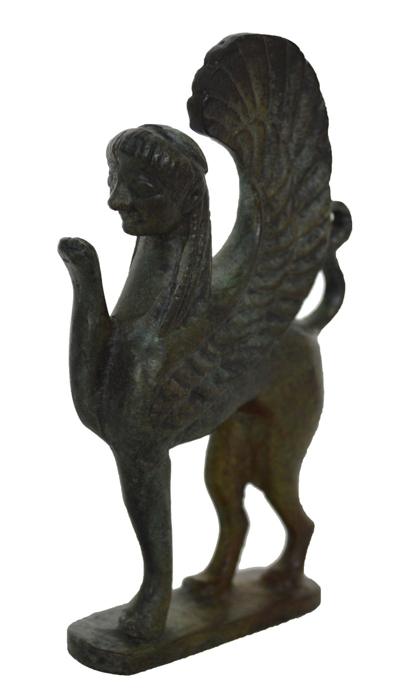 Sphinx Mini Sculpture Ancient Greek Bronze Statue Guardian - Etsy
