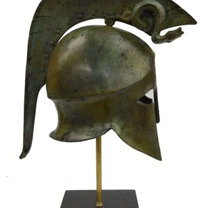 Greek Spartan Corinthian Helmet With Snakes Antique Style Bronze Item ...