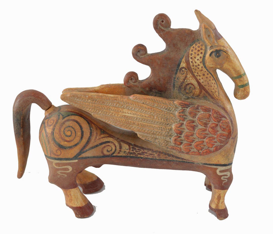 Pegasus Sculpture Statue Ancient Greek Mythic Creature Statue Artifact ...