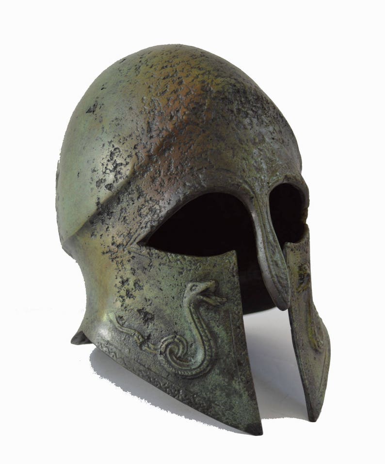 Bronze Helmet With Carvings Ancient Greek Half Size - Etsy