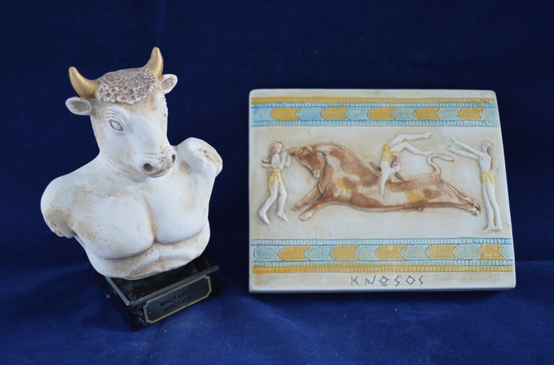 Minotaur Statue Bust part Man and Part Bull Plus | Etsy