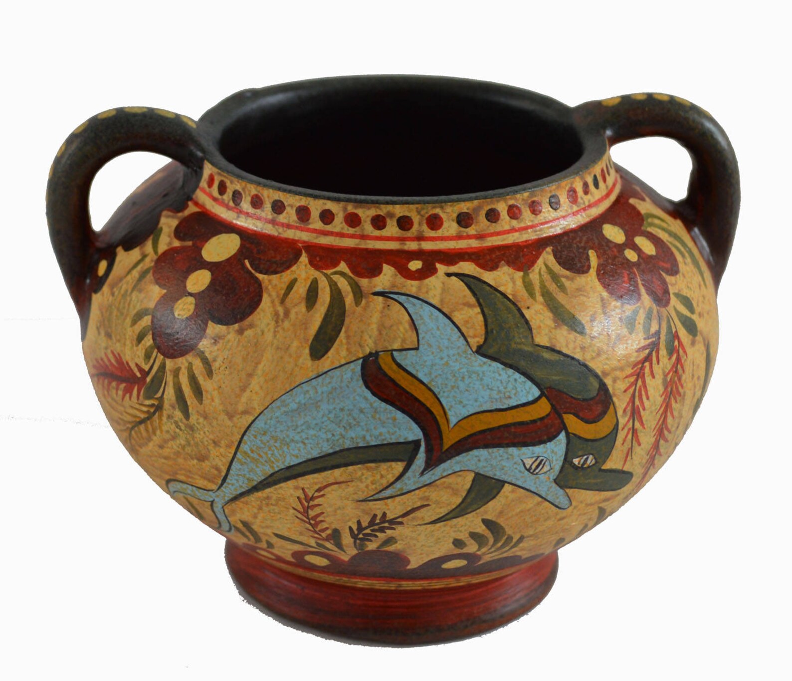 Minoan Art Pottery Mini Amphora Vase Dolphins Ancient - Etsy