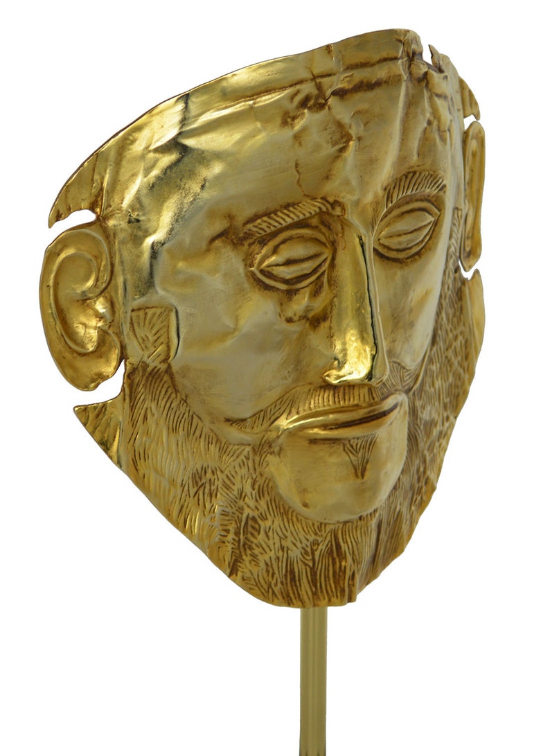 Mask of Agamemnon Gold Plated Sculpture Mycenaean King - Etsy