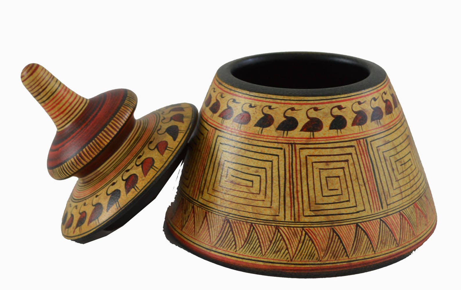 Minoan Pottery Pyxis Ancient Crete Handmade in Greece - Etsy