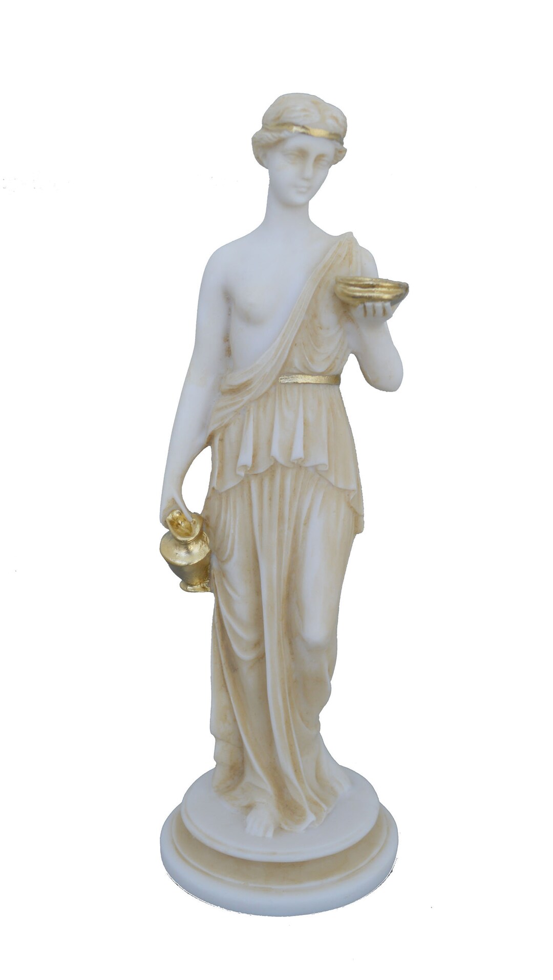 Ancient Greek Cupbearer Hebe Sculpture Alabaster Statue Aged Artifact ...