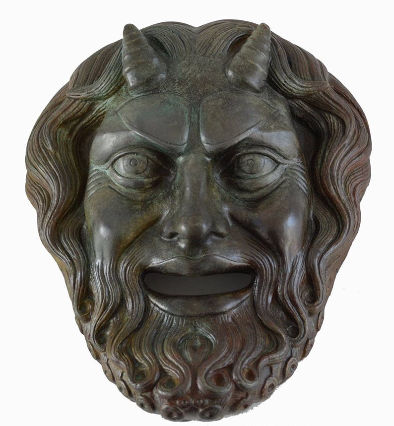 Pan Mask With Bronze Color Effect Dionysos God of Wild - Etsy