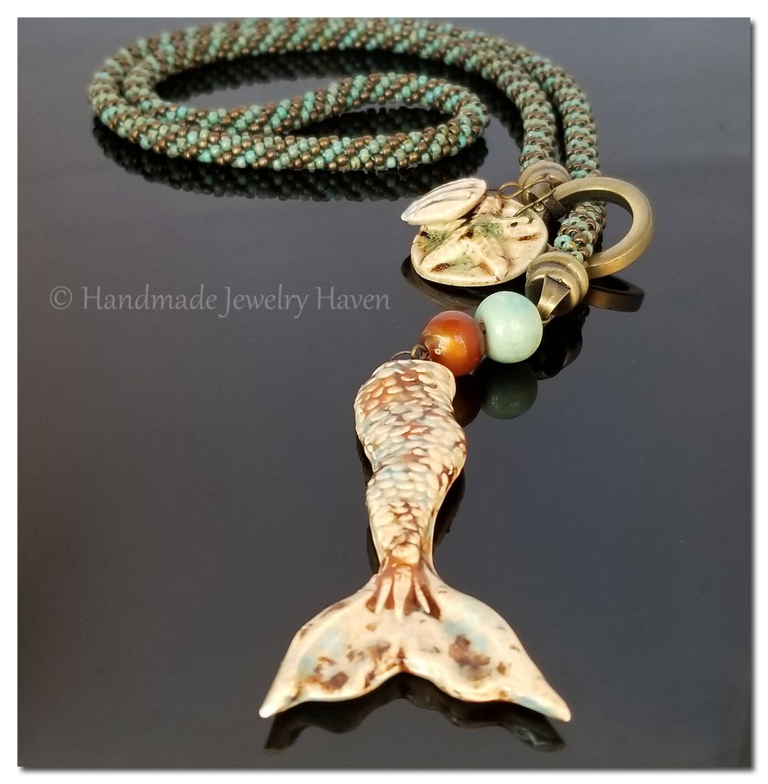 Mermaid Necklace, Nautical Jewelry, Surfer Jewelry, Beach Jewelry, Boho ...