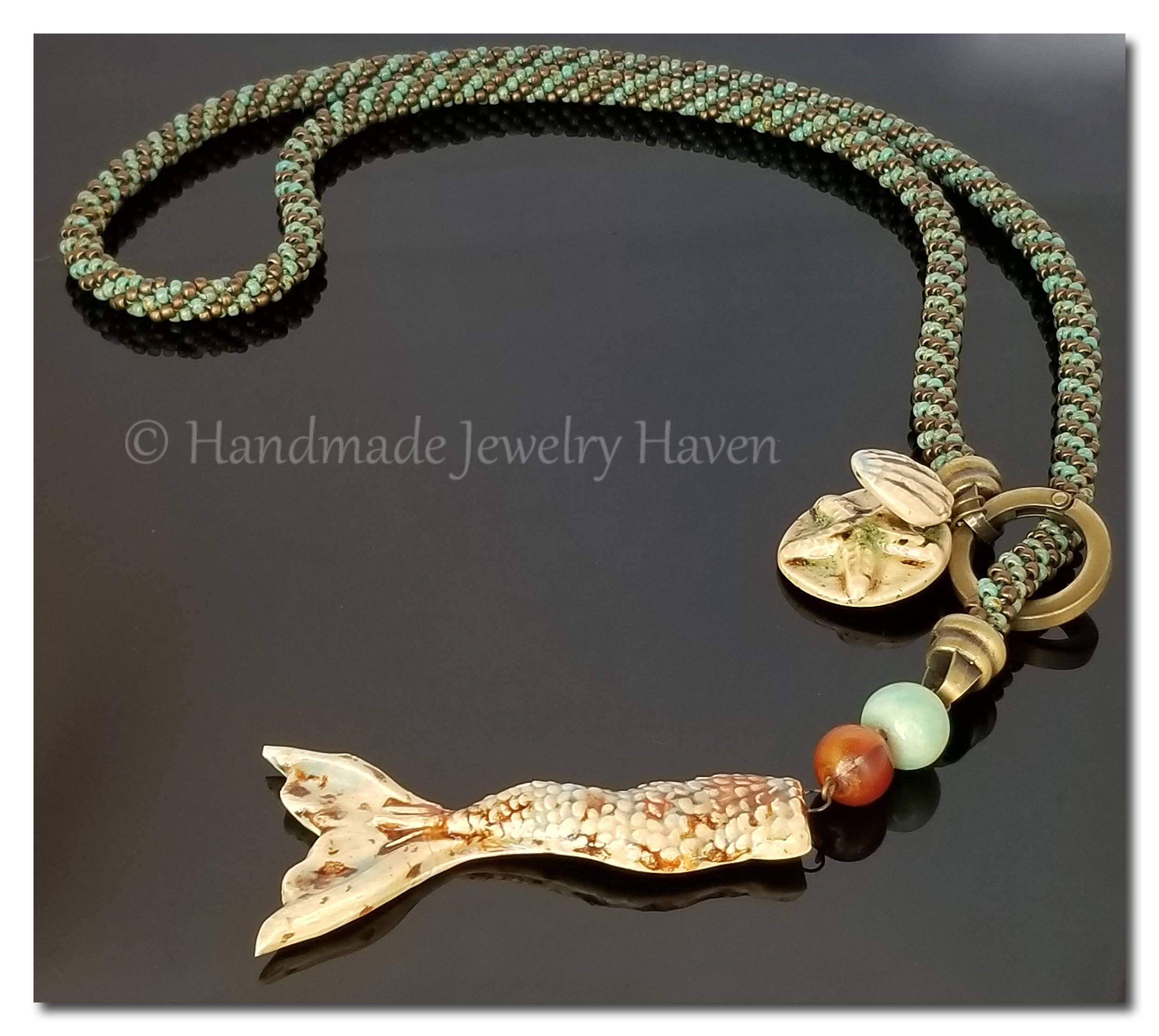 Mermaid Necklace, Nautical Jewelry, Surfer Jewelry, Beach Jewelry, Boho ...