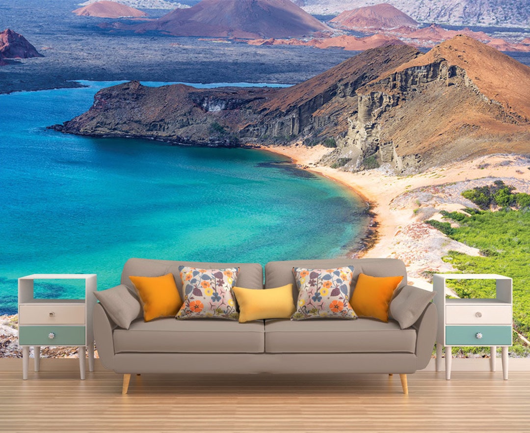 Spring Wall Decor Wallpaper Mountain WALL SHEET LAKE Self - Etsy