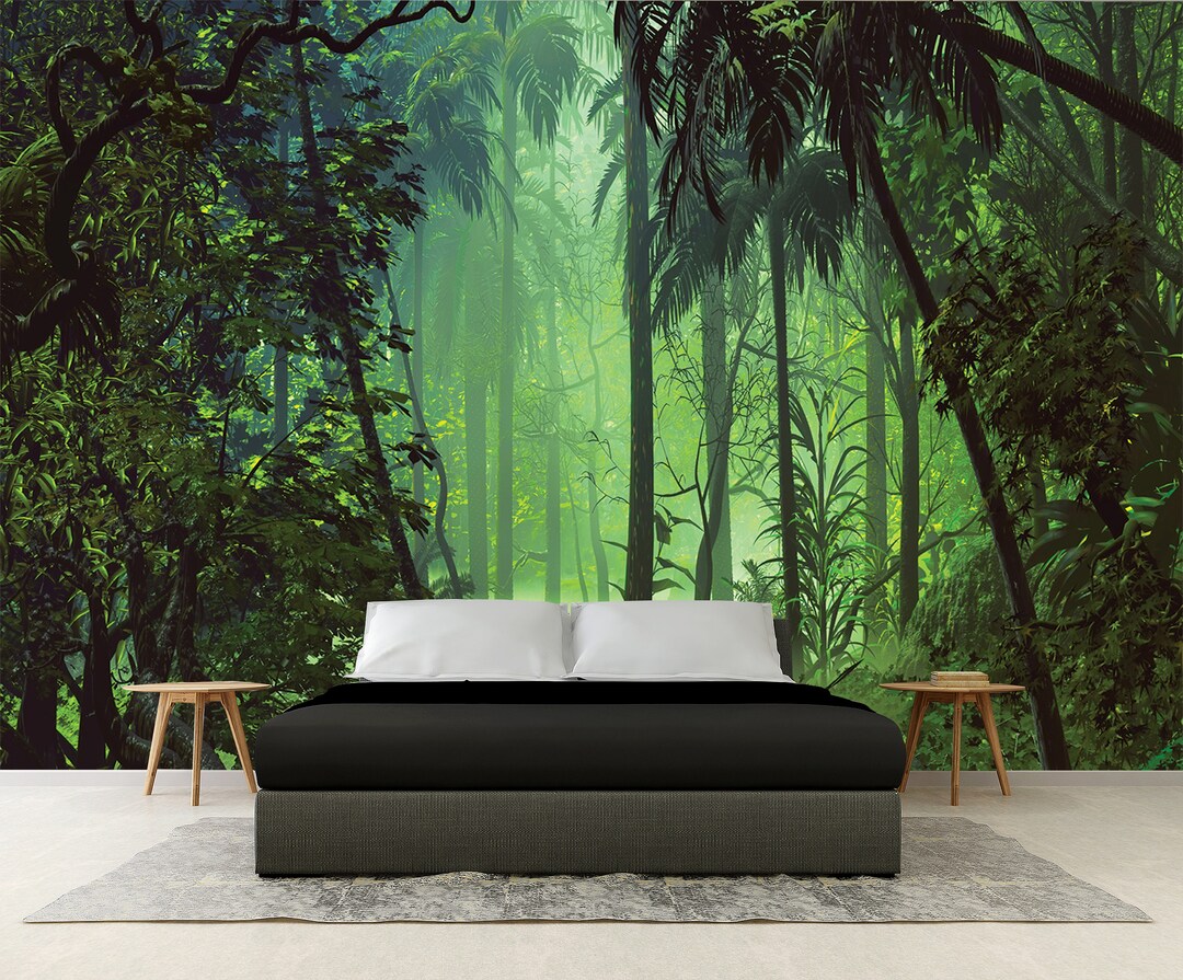 Forest Road Wall Art, NATURE LANDSCAPE PRINT, Forest Wall Art, Peel and ...