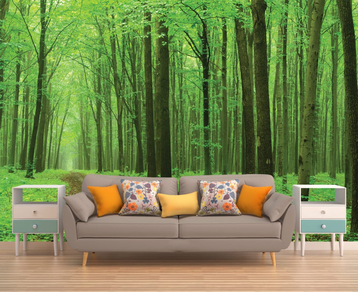 Forest Wall Decal Tree Wall Decal Tree Wall Mural Forest - Etsy