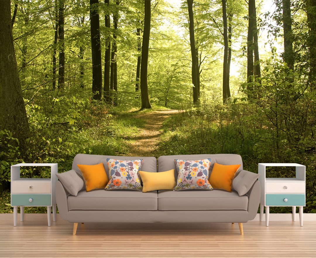 Forest Wallpaper, Tree Wallpaper, Tree Wall Mural, Forest Wall Covering ...