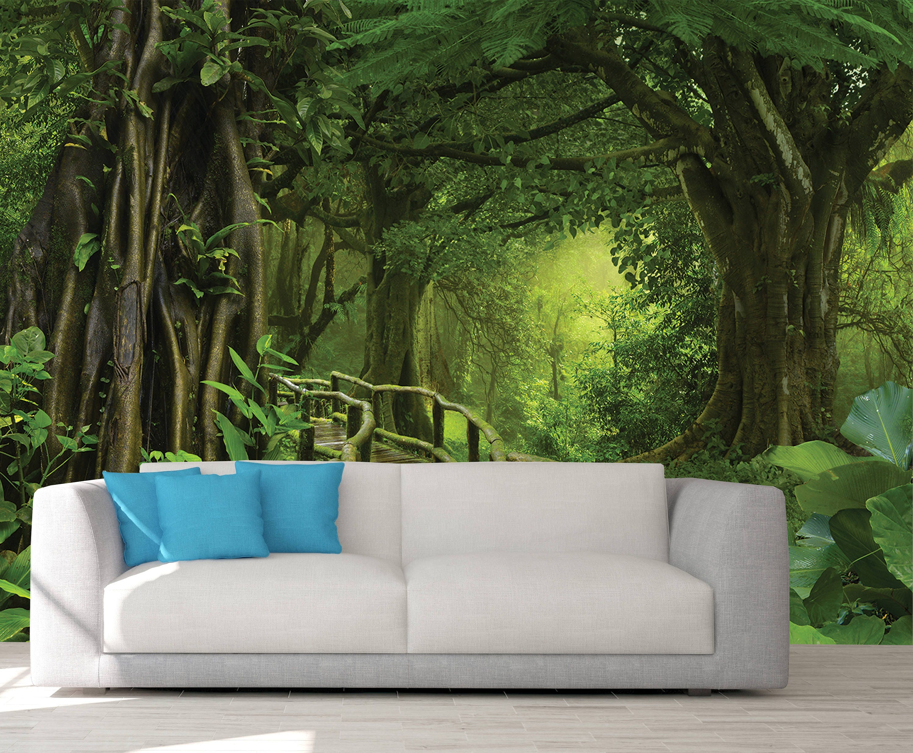 Wallpaper Forest Forest Trees Decal Forest Trees Wall Decal - Etsy