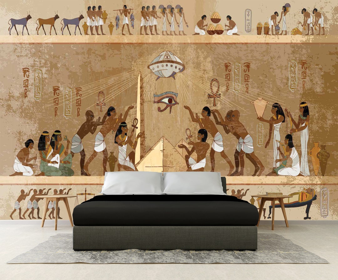 Eye of Horus Peel and Stick Wallpaper, Egyptian Mural - Etsy