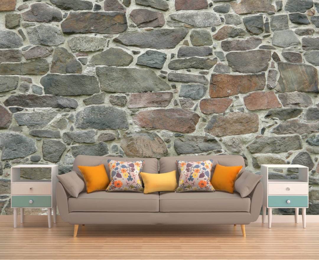 Stone Wall Mural, Stone Wallpaper, Stone Mural, Stone Wall Decal, Stone ...