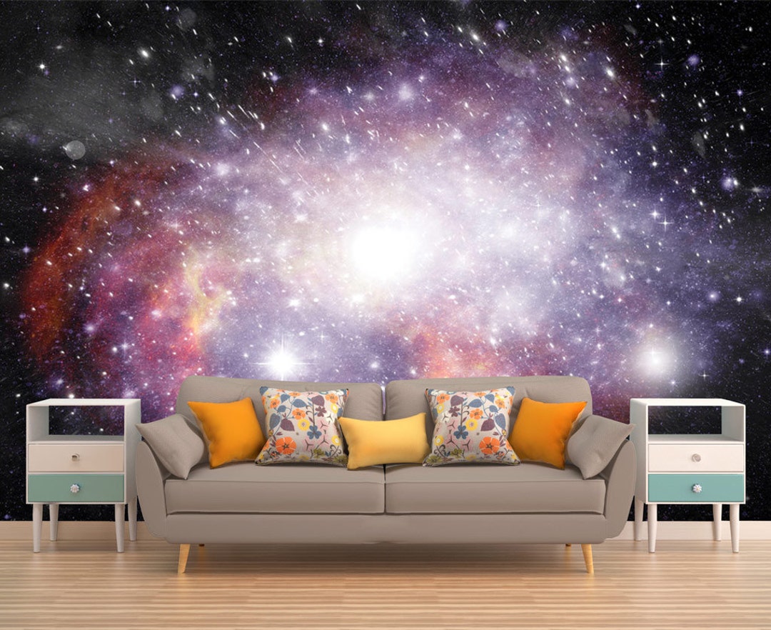 Galaxy Wall Mural SPACE WALLPAPER Solar System Wall - Etsy