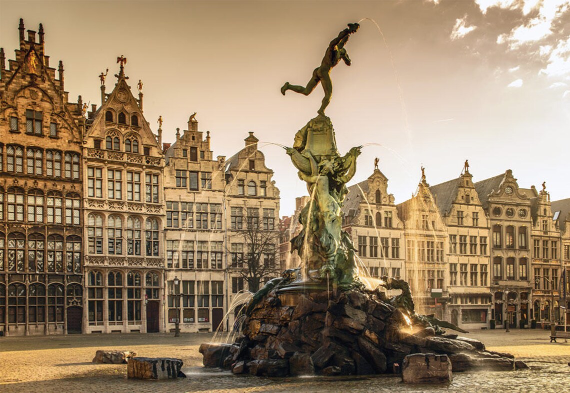 Fountain Wall Mural, PEEL AND STICK, Belgian Wall Tapestry, Belgium ...