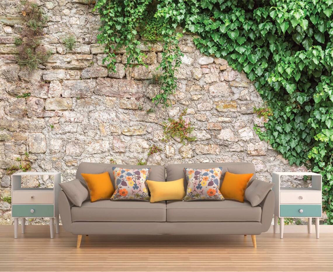 Stone Wall Mural Stone Wallpaper Stone Mural Stone Wall | Etsy