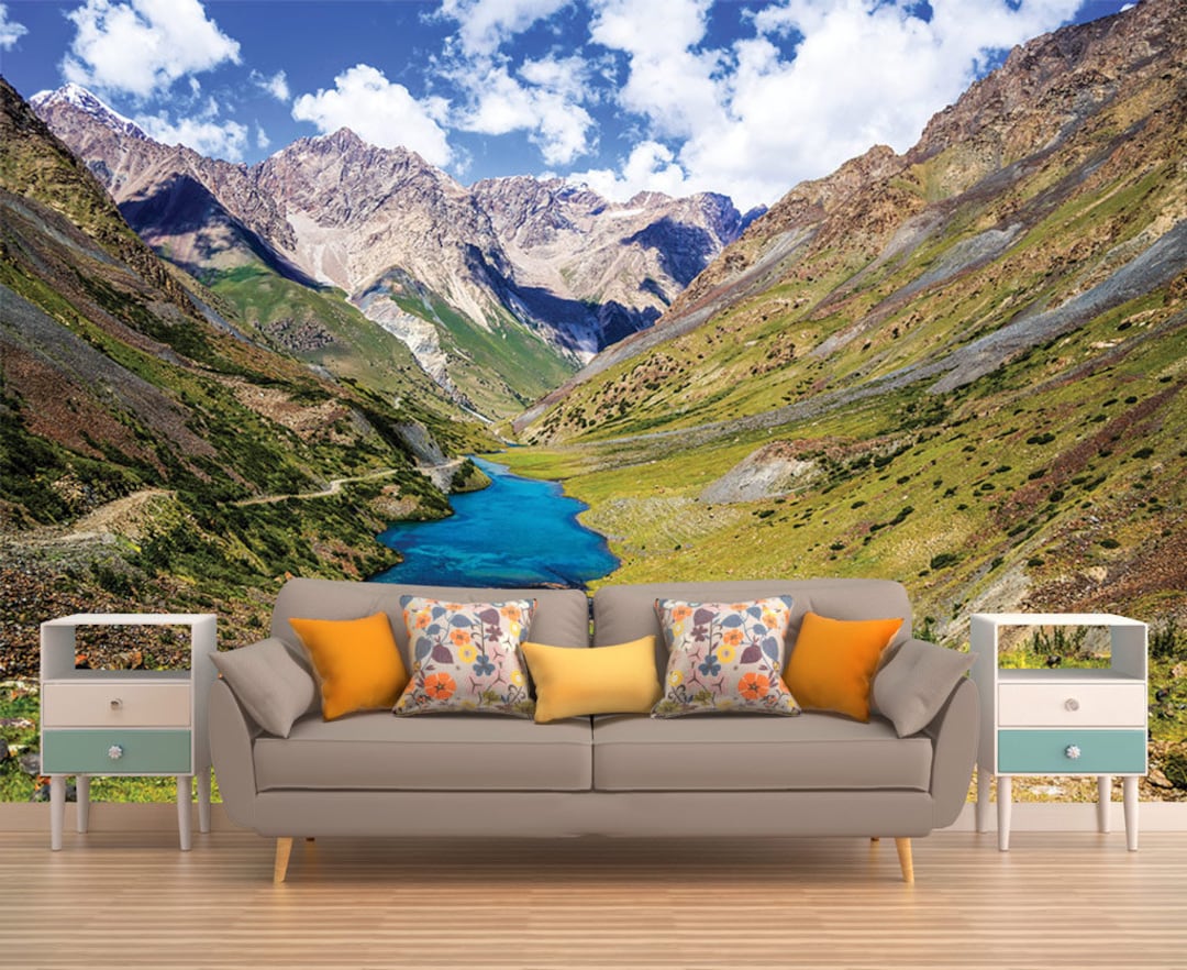 MOUNTAIN WALL ART, Mountain Print Wallpaper, Nature Home Décor, Peel ...