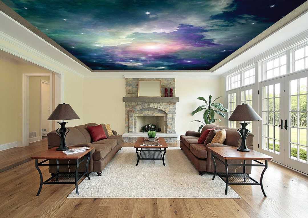 Night Sky Peel & Stick Ceiling Mural, Ceiling Decor, Photo Wallpaper ...