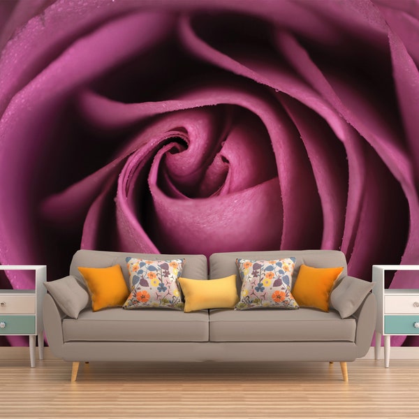 Purple Big Flower Wallpaper - Etsy