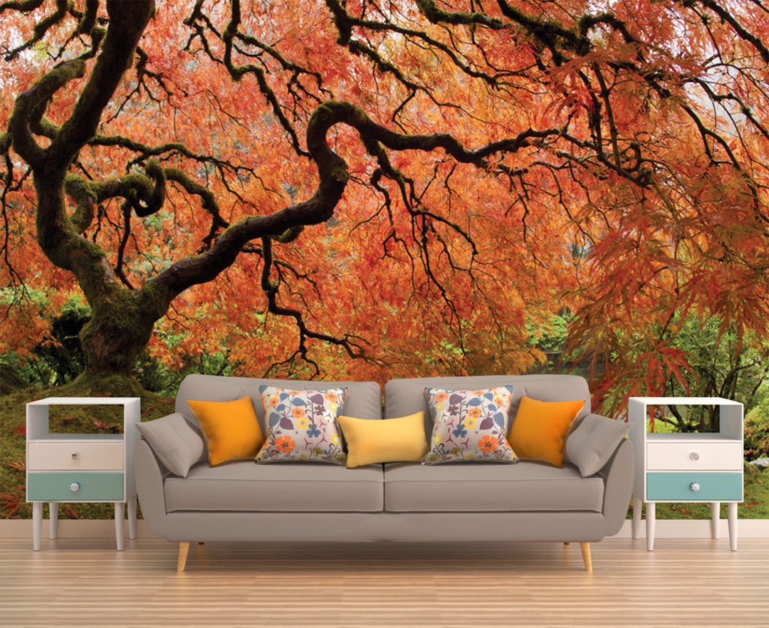 JAPANESE WALL ART, Japanese Tree Print, Peel and Stick, Japanese Décor ...