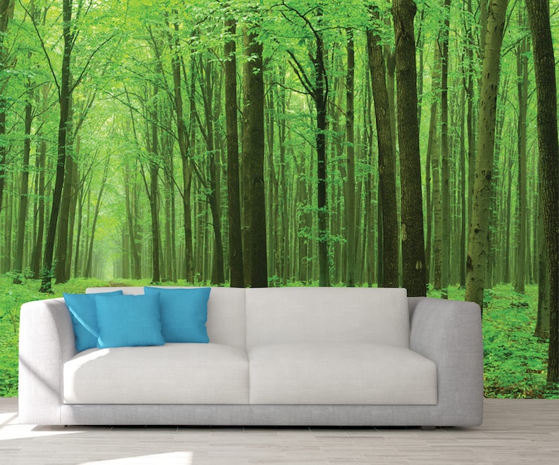 Forest Wall Decal Tree Wall Decal Tree Wall Mural Forest - Etsy