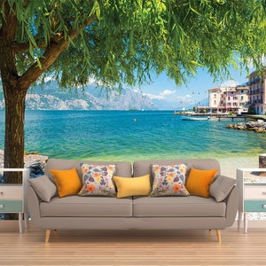 Beach Wall Art, Tropical Wall Mural, Removable Wallpaper, Peel and ...