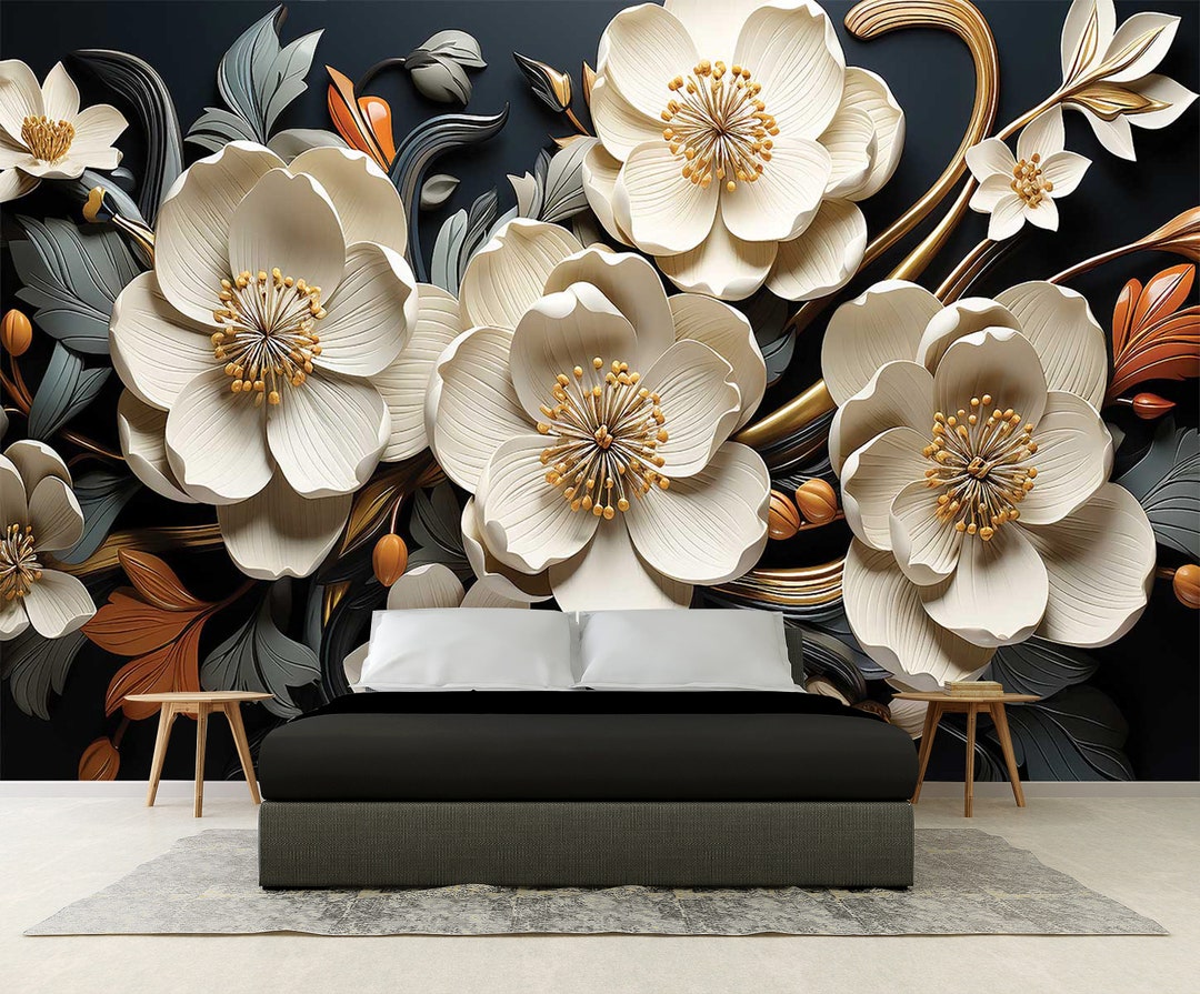Flowers, PEEL AND STICK, Flowers Wall, 3D Flowers, Floral Prints ...