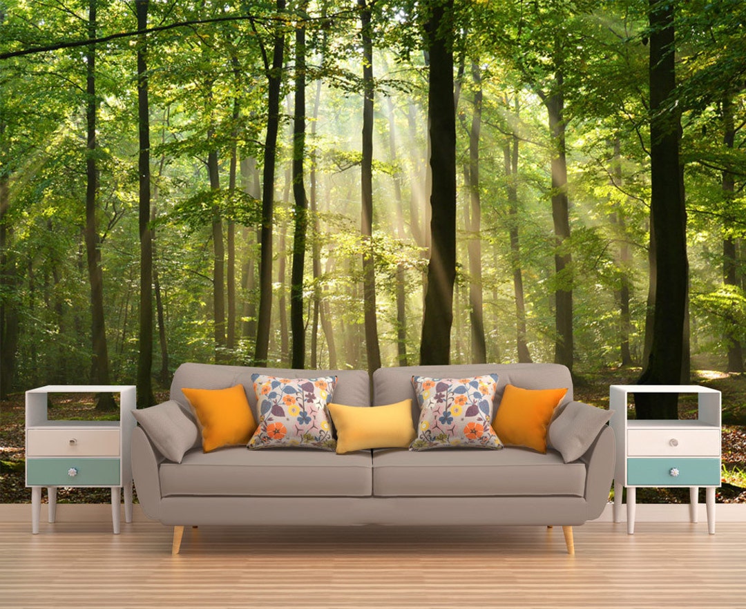 Tree Wall Covering, Forest Wall Covering, Tree Wallpaper, Tree Wall ...