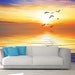Tropical Wallpaper, Sunrise Wall Mural, Ocean Wall Covering, Sea Wall ...