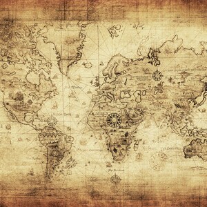 Ancient Map Wall Mural, OLD MAP WALLPAPER, Eco Certified Décor, Peel ...