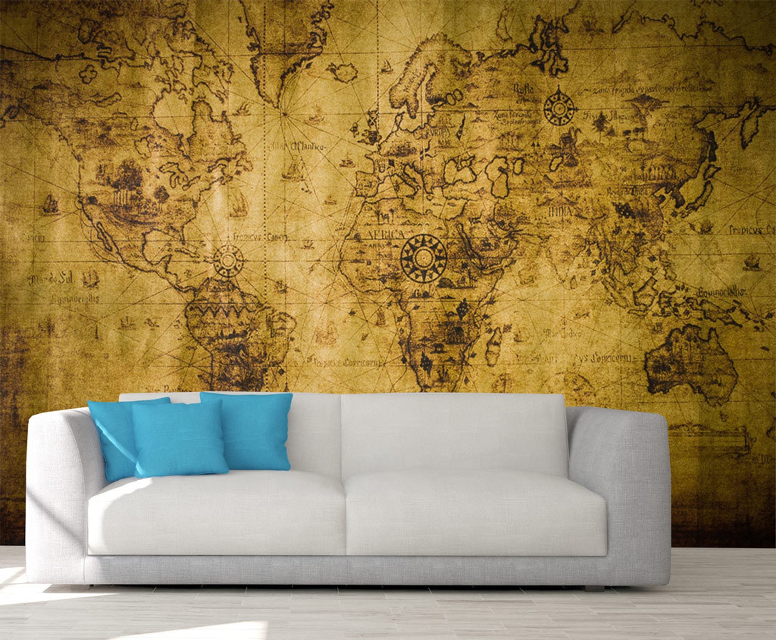 Map of Years Wall Mural OLD MAP WALLPAPER Self-adhesive Map - Etsy