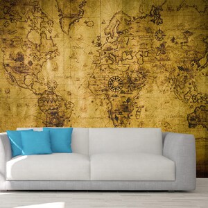 Map of Years Wall Mural, OLD MAP WALLPAPER, Self-adhesive Map of the ...