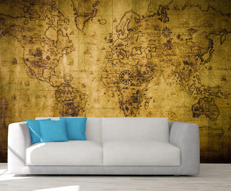 Map of Years Wall Mural OLD MAP WALLPAPER Self-adhesive Map - Etsy