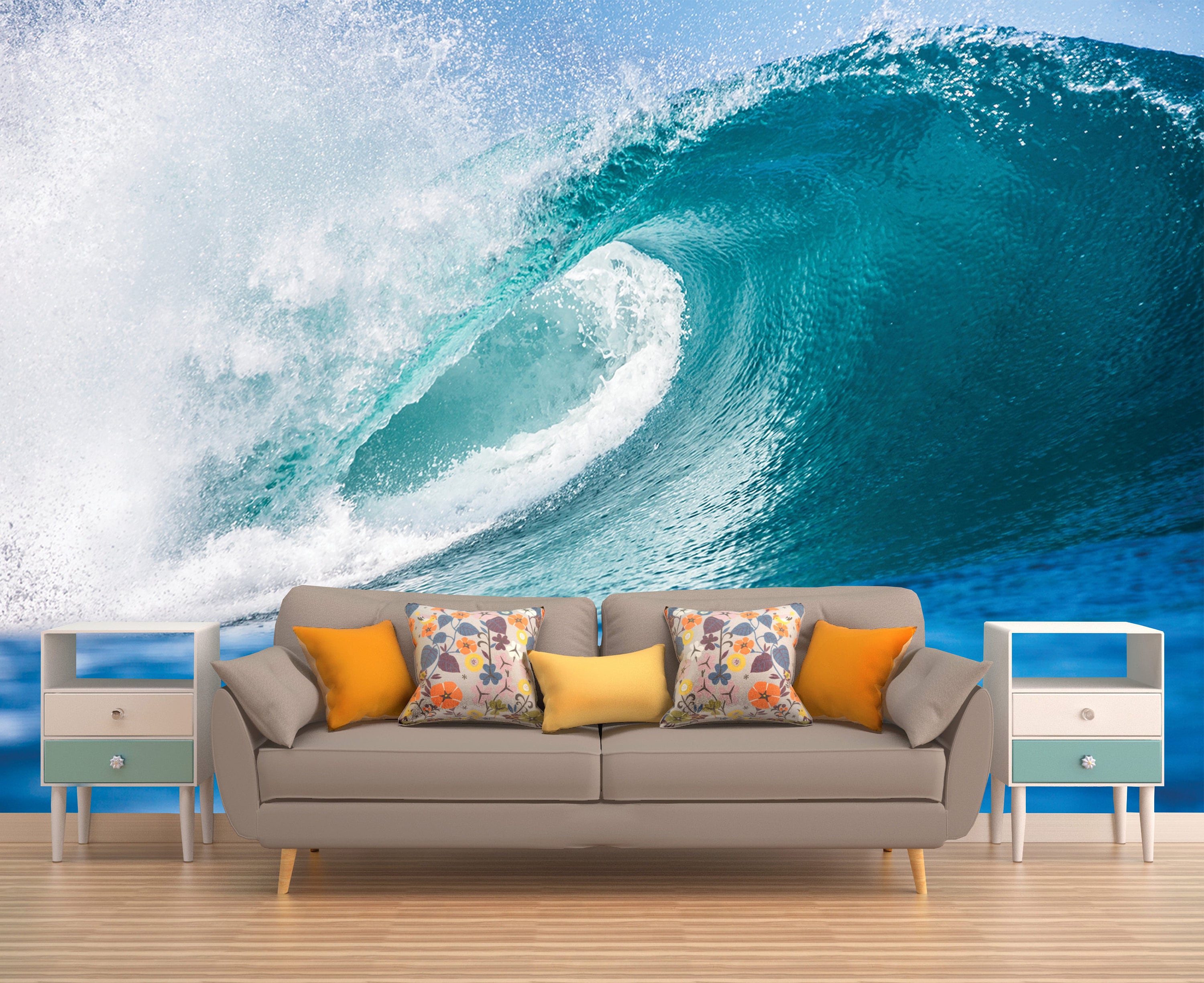 Cubierta de pared de la ola mural de la pared del mar | Etsy