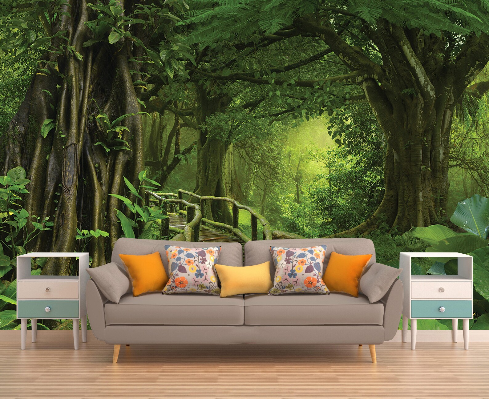 Wallpaper Forest Forest Trees Decal Forest Trees Wall Decal - Etsy