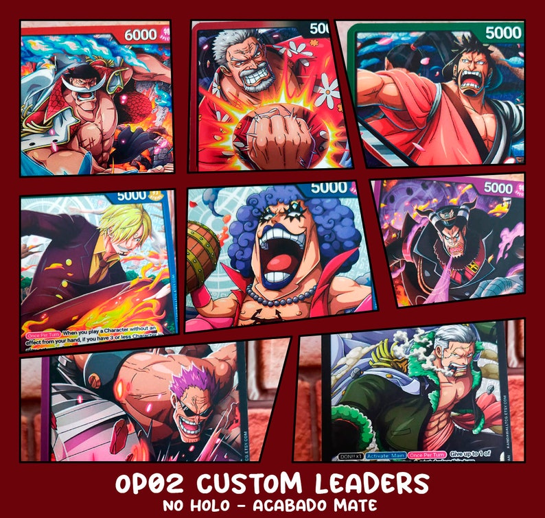 OP02 Custom Leader Cards / One Piece Card Game / TCG / DIY No Holo ...