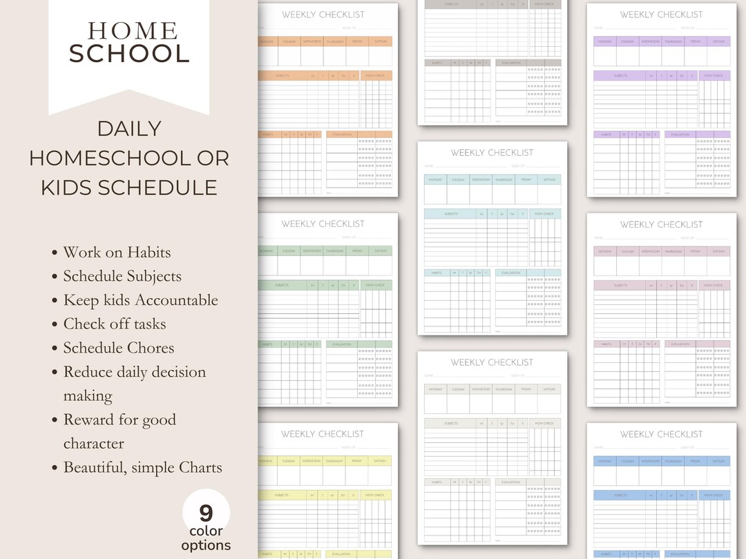 Boho Homeschool Lesson Plan, Chore Chart, Character and Habit Tracker ...
