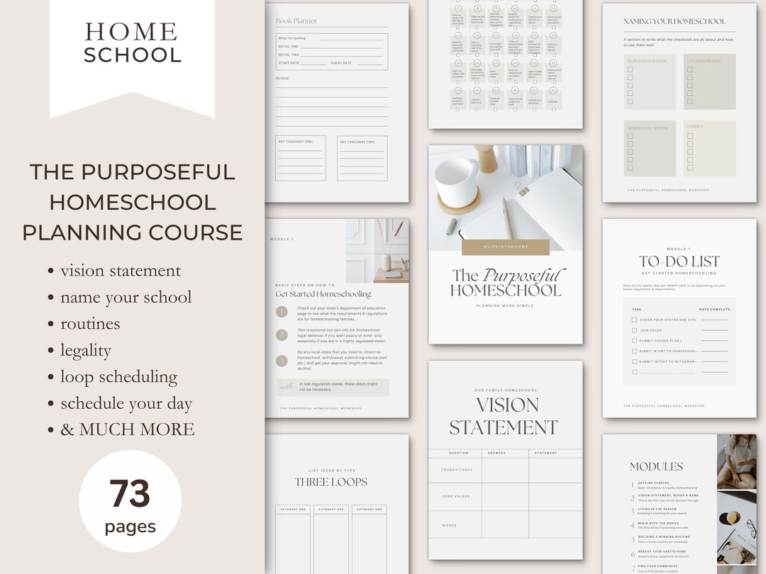 Complete Homeschool Planner and Guide Set: Printable Pages, Planning ...