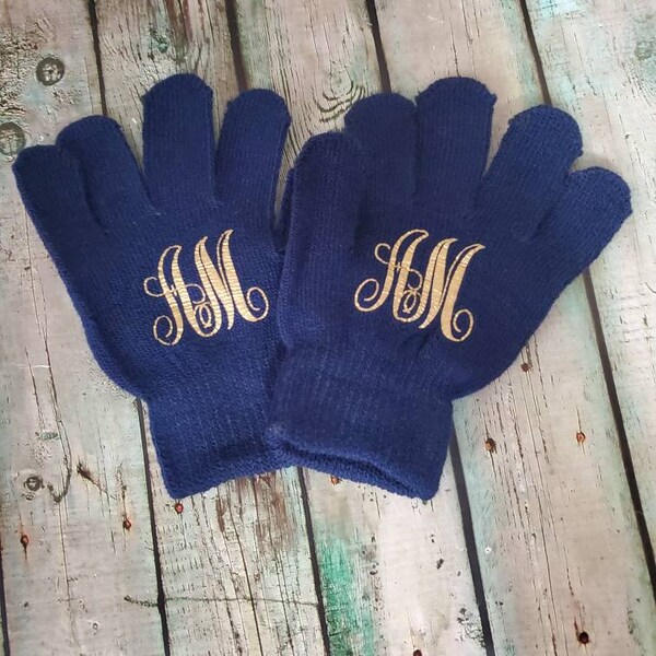 Monogram Gloves - Etsy