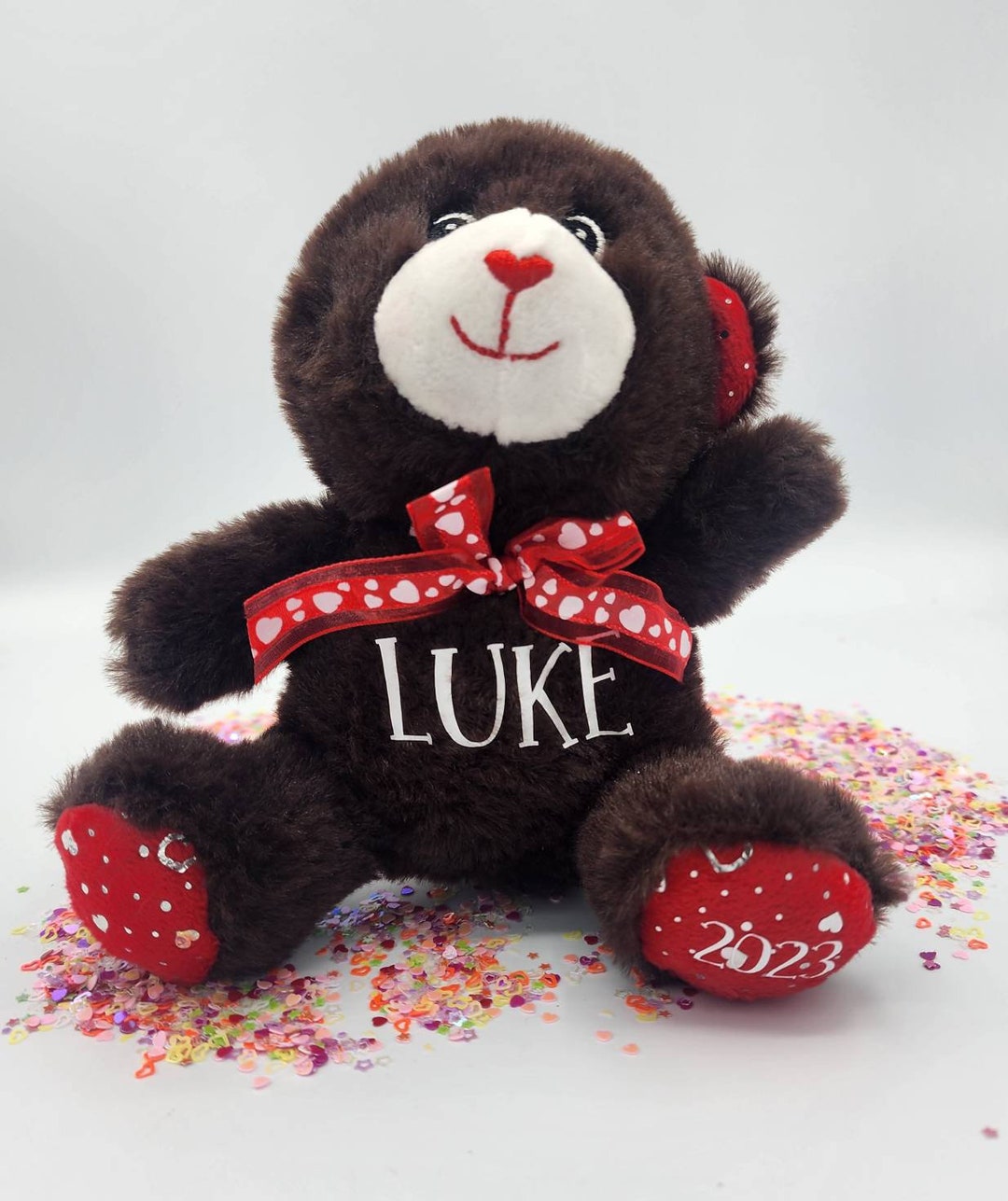 Personalized Valentine Plush Teddy Bear, Personalized Valentine Stuffed ...