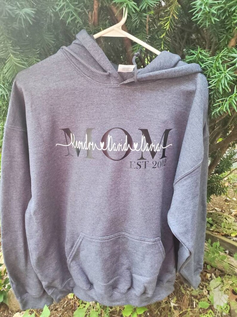 Mom Hoodie Personalized Mom Sweatshirt Mothers Day Etsy