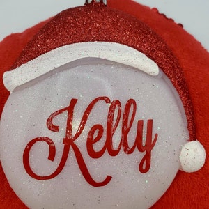 Snowman Disc Ornament, Santa Snowman Disc Ornament, Personalized ...