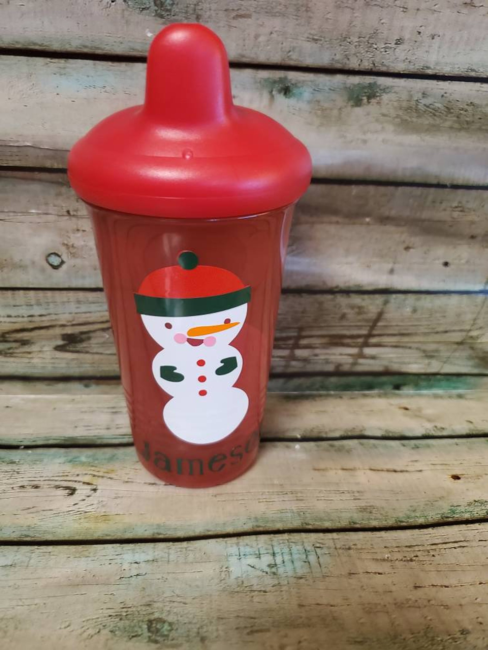 Christmas Sippy Cup Baby Sippy Cup Cute Snowman Sippy Cup - Etsy
