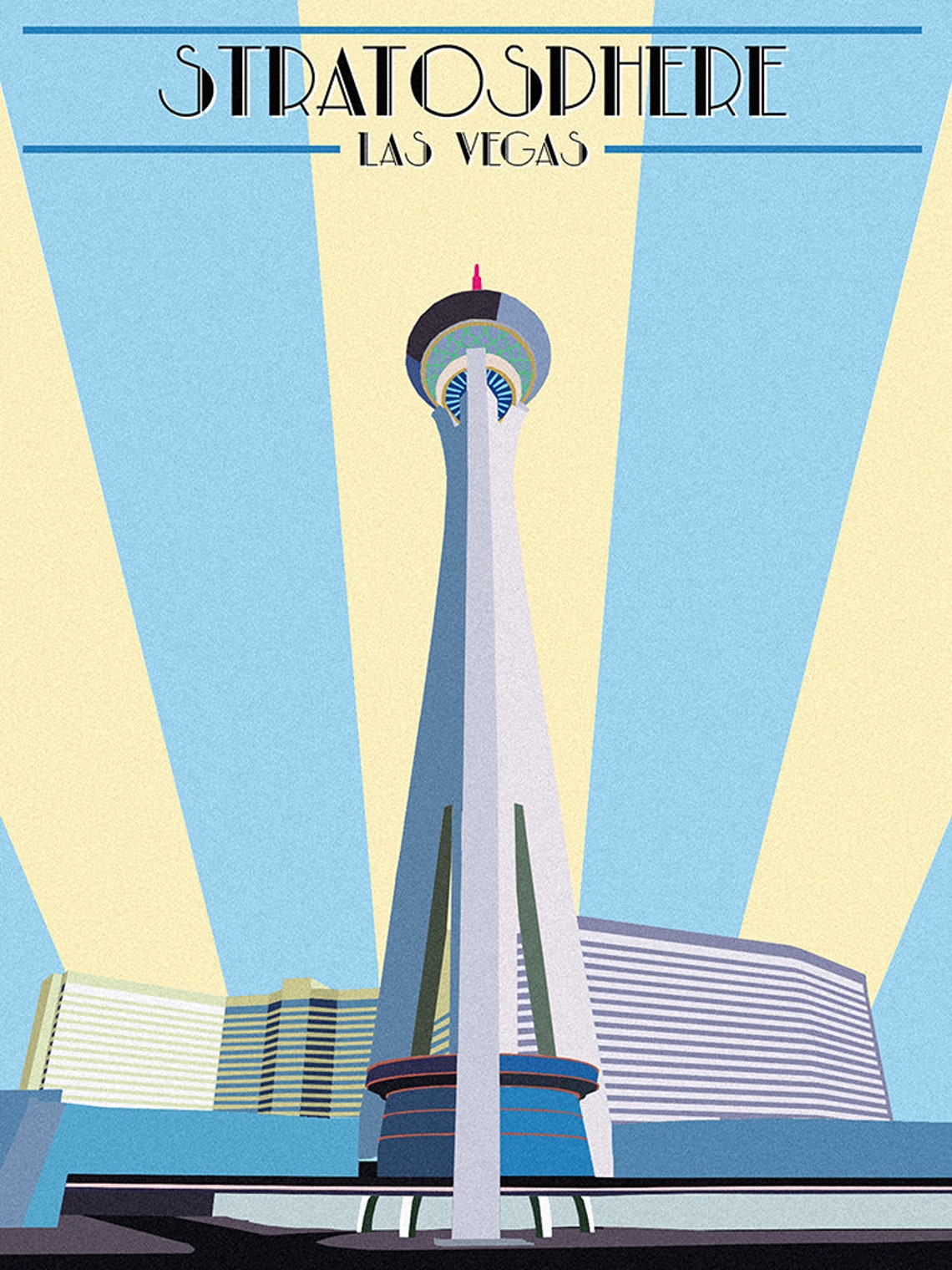 DIGITAL DOWNLOAD Las Vegas Stratosphere Art Deco Poster - Etsy Italia
