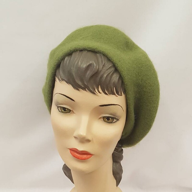 Olive Green Beret Hat - Etsy UK